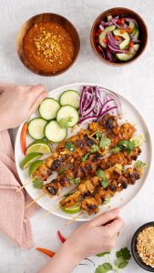 Chicken Satay Skewers with Peanut Sauce - Khin's Kitchen Satay Recipe