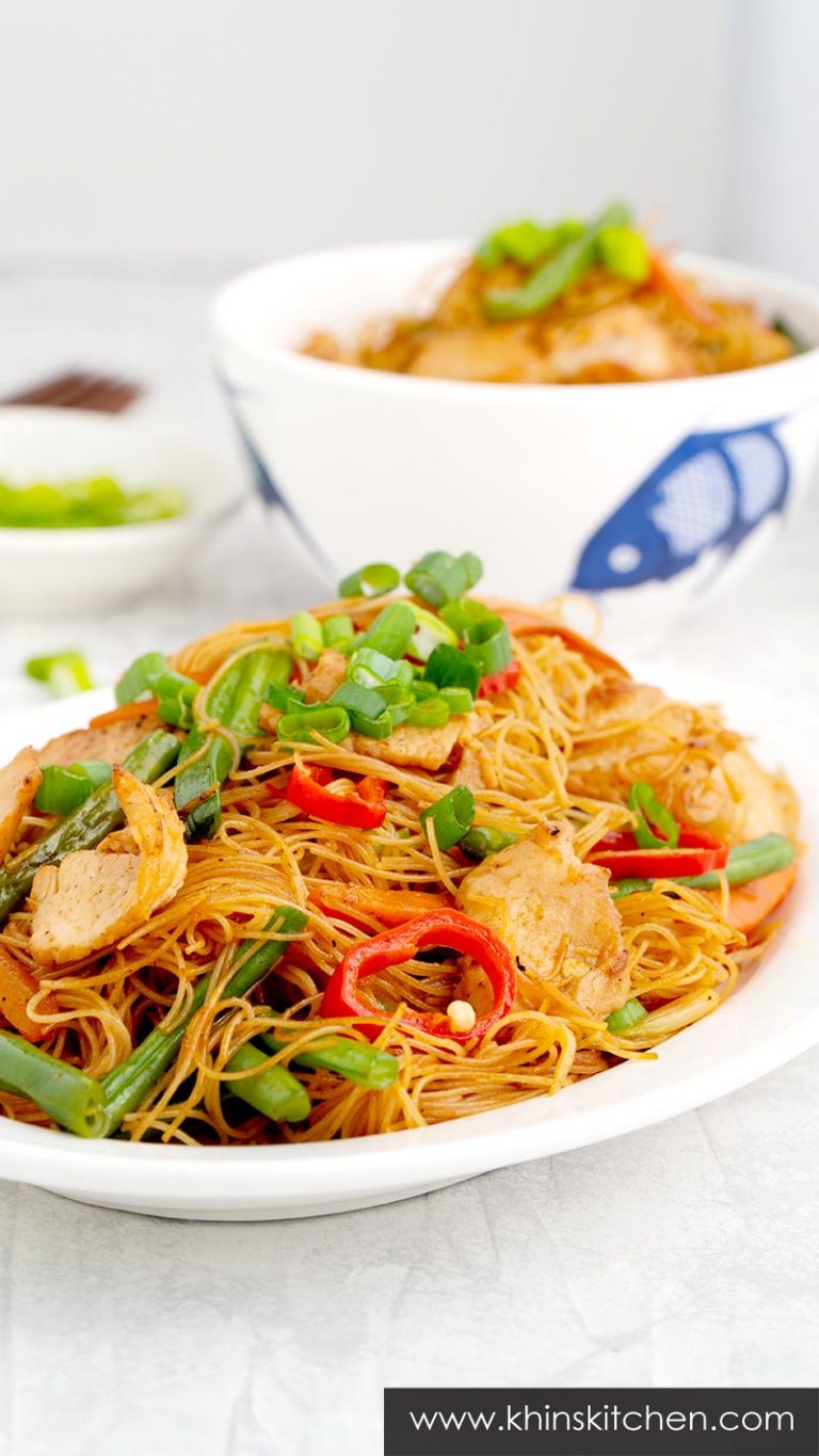 Chicken and Rice Noodle Stir Fry - Khin's Kitchen - Noodle Recipe