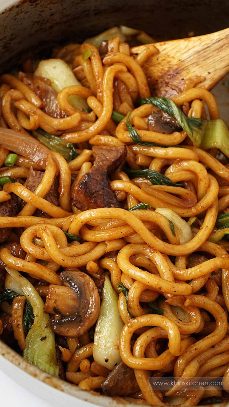 Beef Udon Stir Fry - Khin's Kitchen Yaki Udon Recipe