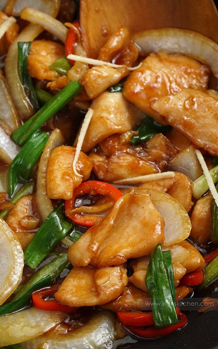 Chicken with Ginger and Spring Onions - Khin's Kitchen