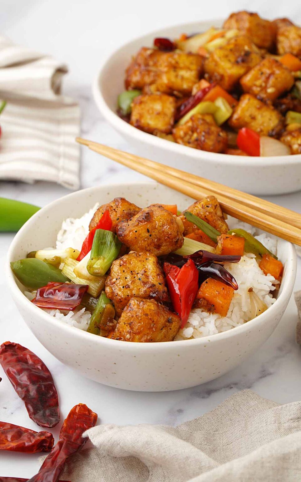Crispy Szechuan Tofu Stir Fry Khins Kitchen