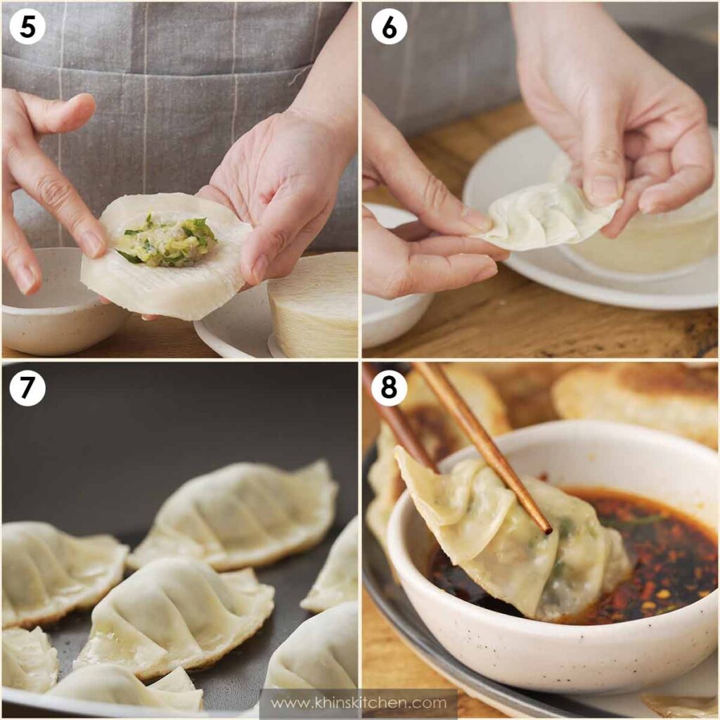 Prawn Gyoza ( Pan-Fried Dumplings ) - Khin's Kitchen
