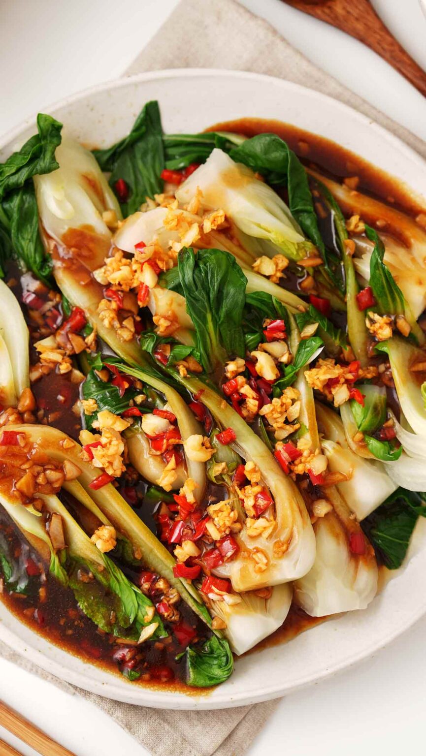 Pak Choi with Garlic Sauce - Khin's Kitchen