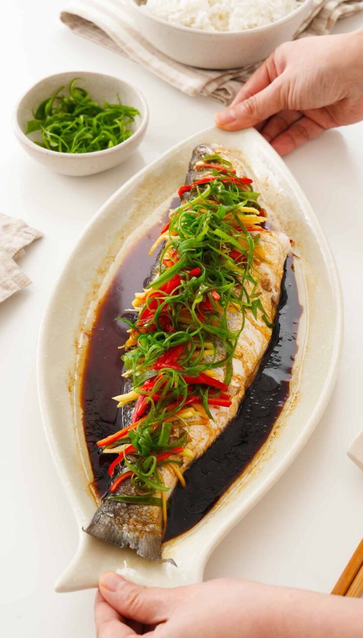 Easy Chinese Steamed Fish - Khin's Kitchen